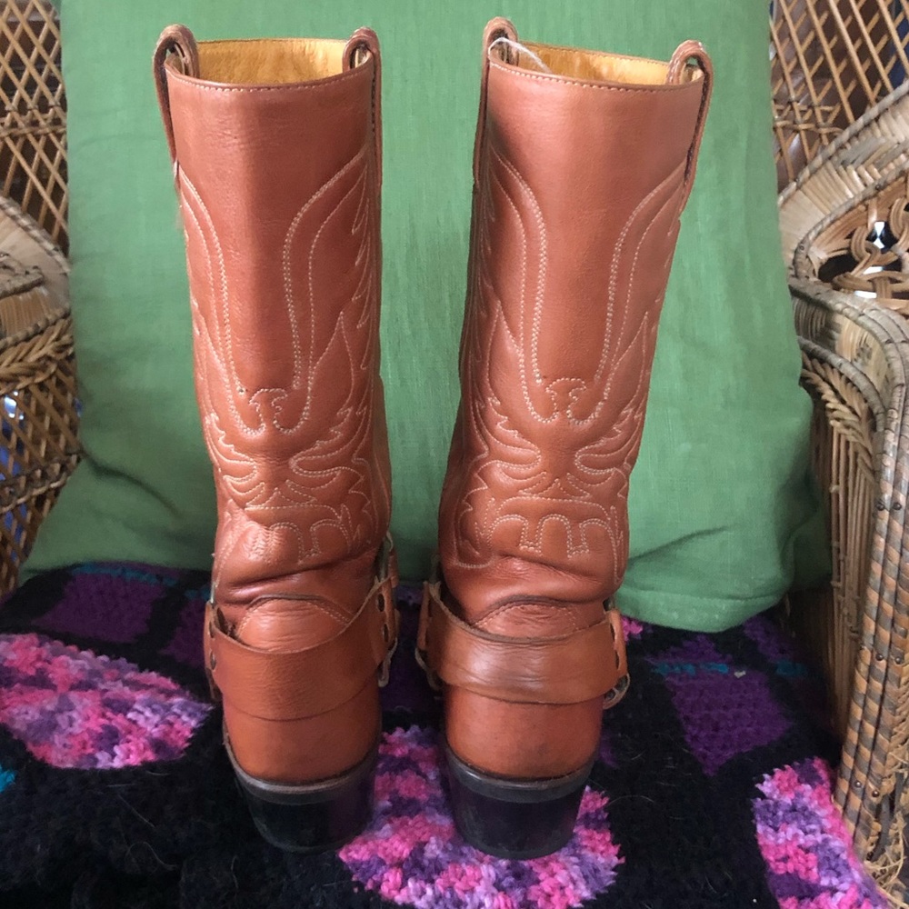 Rare Frye Vintage Cowboy Western Leather Harness Boot… - Gem